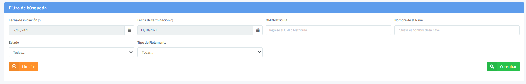 Manual de usarioConsultar Fletamento