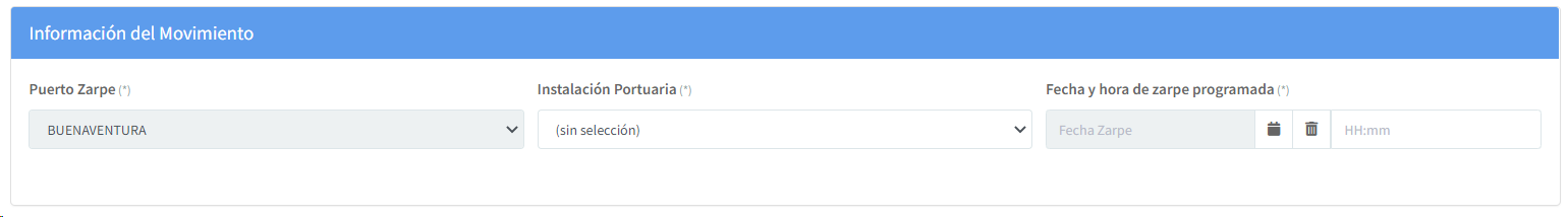 Manual de usarioCrear Solicitud de Zarpe
