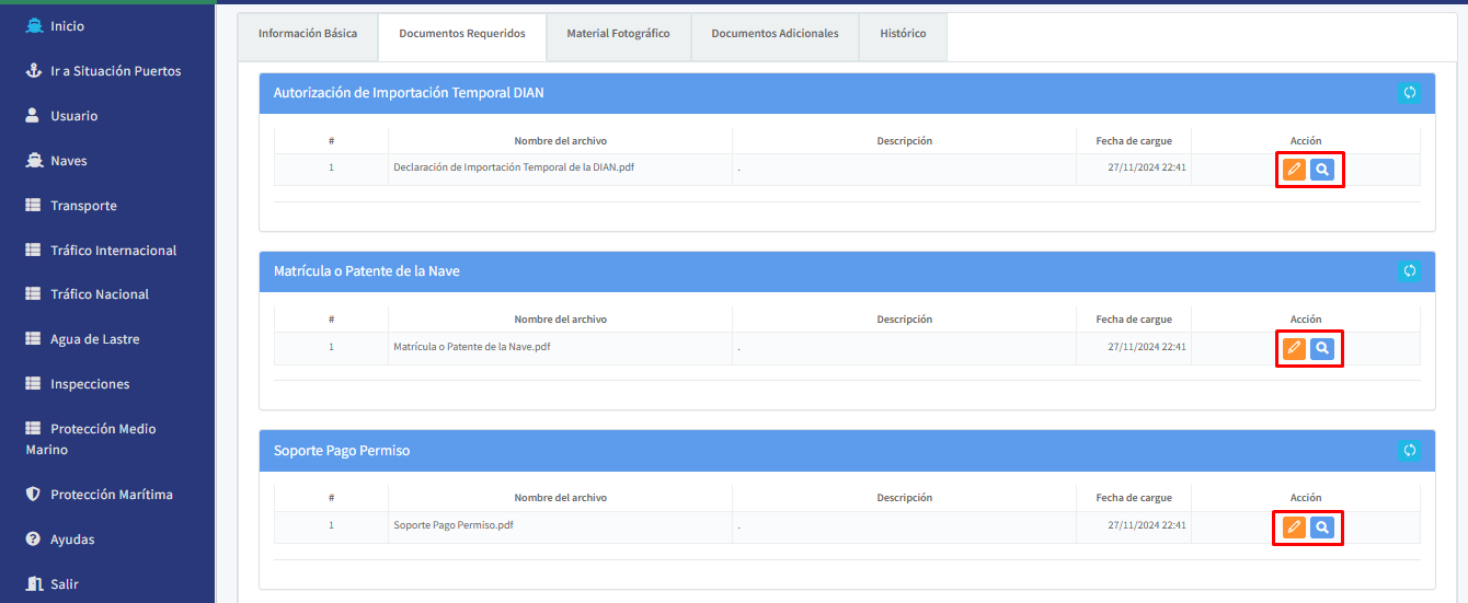 Manual de usarioDocumentos Requeridos